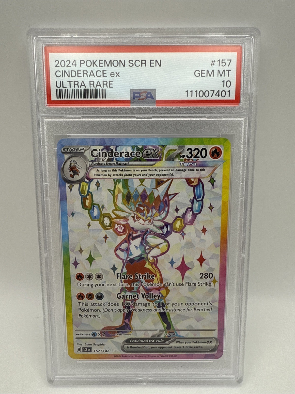 Cinderace ex 2024 Scarlet & Violet: Stellar Crown #157/142 Ultra Rare ...