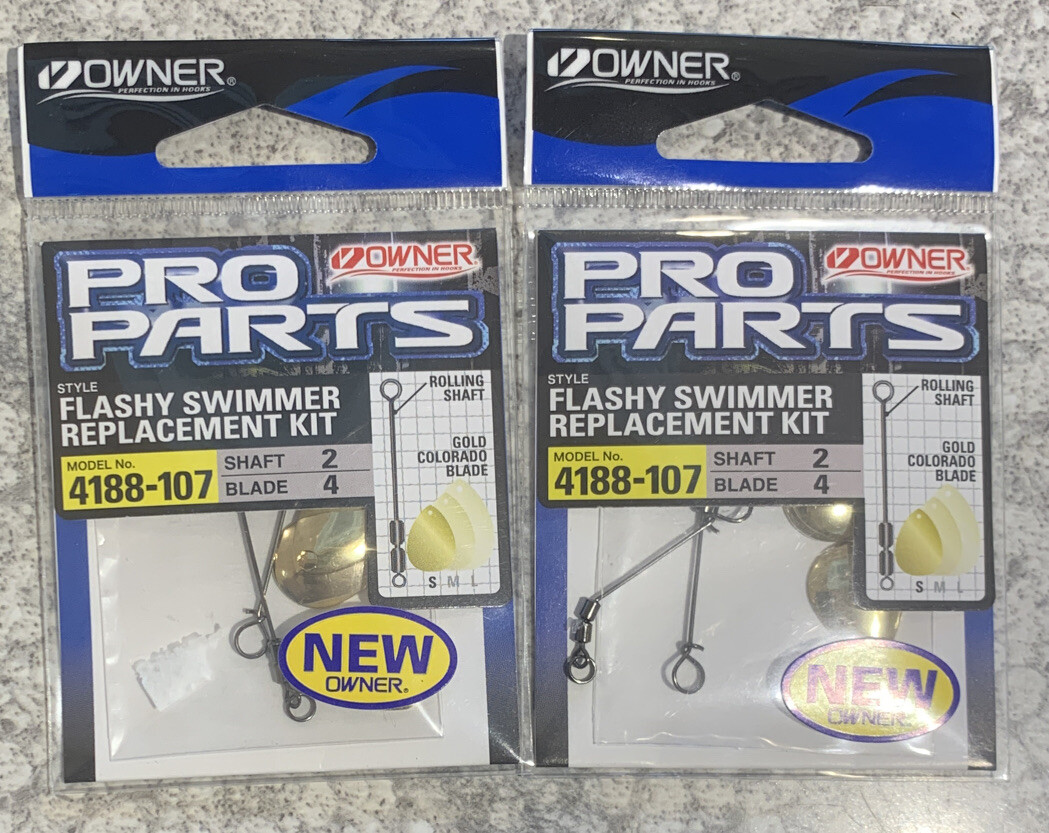 2 Packs Owner Flashy Swimmer Replacement Kit Spinnerbait Gold Small | eBay