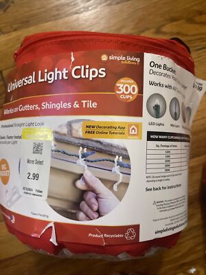 Universal Light Clips Outdoor Christmas Lights 300 Count Gutters ...
