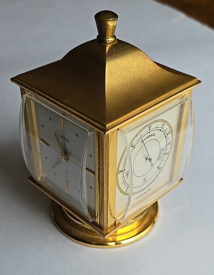 Vintage Angelus Swiss Weather Station 8 Day Desk Clock | eBay