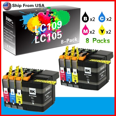 8PK LC109 LC105 Ink Cartridge work for J6720DW J6920DW Printer | eBay