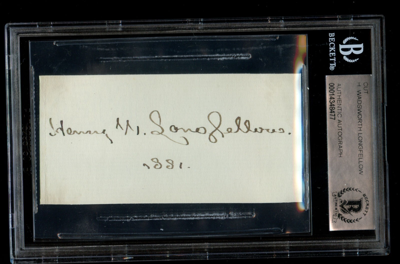 Henry Wadsworth Longfellow signed autograph auto 1.5x3.5 cut Poet BAS ...