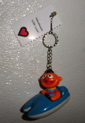 Ernie Keychain Keyring Sesame Street Handmade Vtg Key Fob Backpack Clip ...