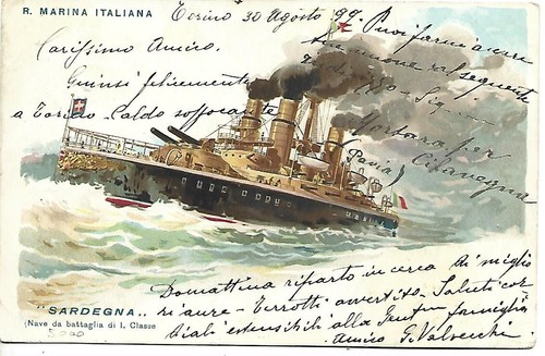 1899 ITALY ITALIAN MARINE "SARDINIA" 1st CLASS BATTLE SHIP | eBay