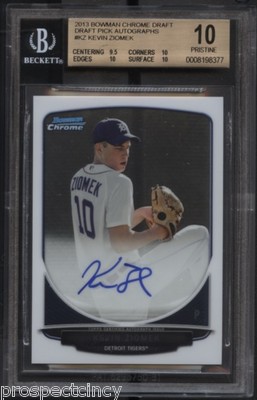 Kevin Ziomek 2013 Bowman Chrome Auto BGS 10/10 - Detroit Tigers SP ...