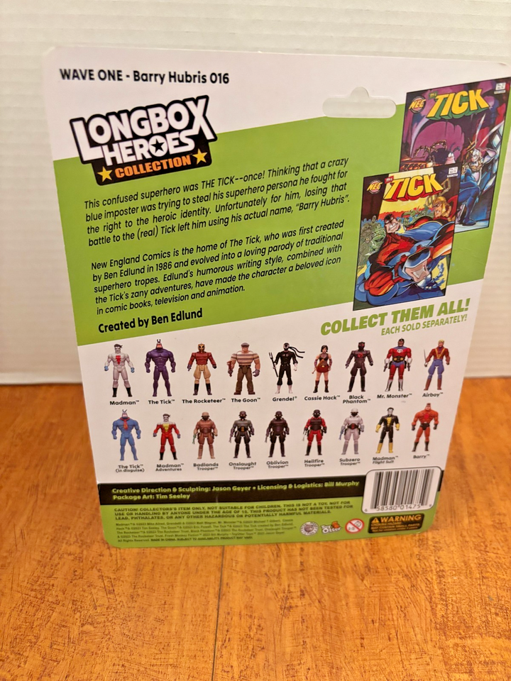 LONGBOX HEROES THE TICK "BARRY HUBRIS" 4" ACTION FIGURE FRESH MONKEY ...