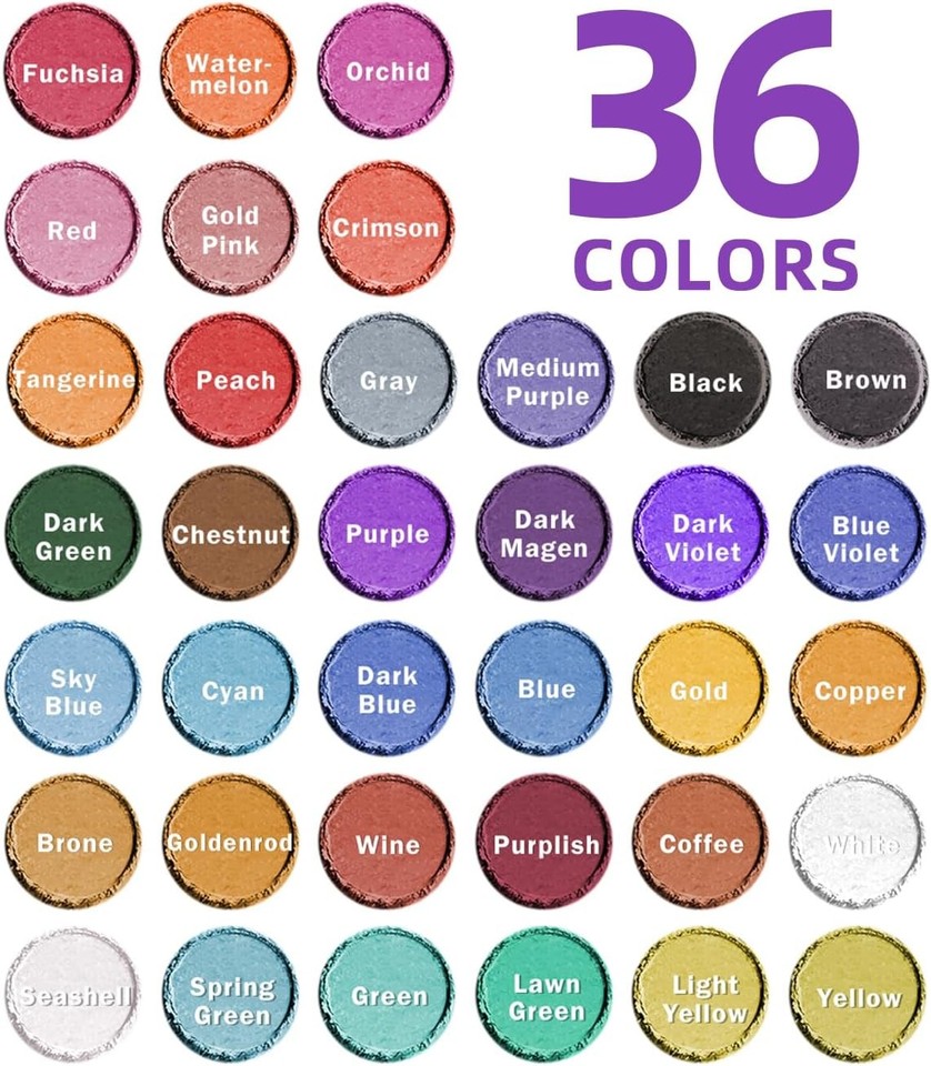 LET'S RESIN 36 Colors Mica Powder, Mica Pigment Powder for Epoxy Resin ...