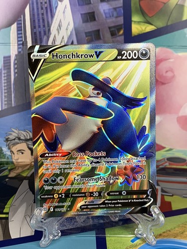 Honchkrow V 161/172 Full Art Holo Ultra Rare Brilliant Stars Pokemon ...