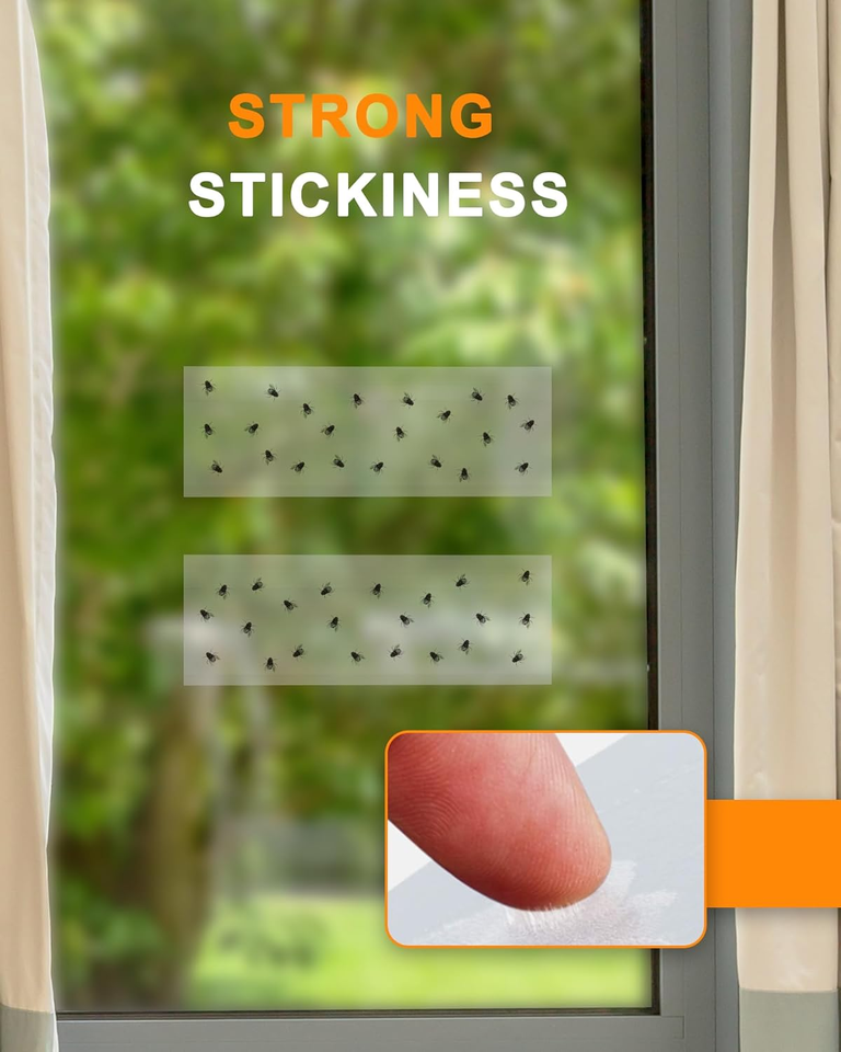 Window Fly Traps Indoor Clear 30 Pack, Sticky Window Fly Paper Strips ...