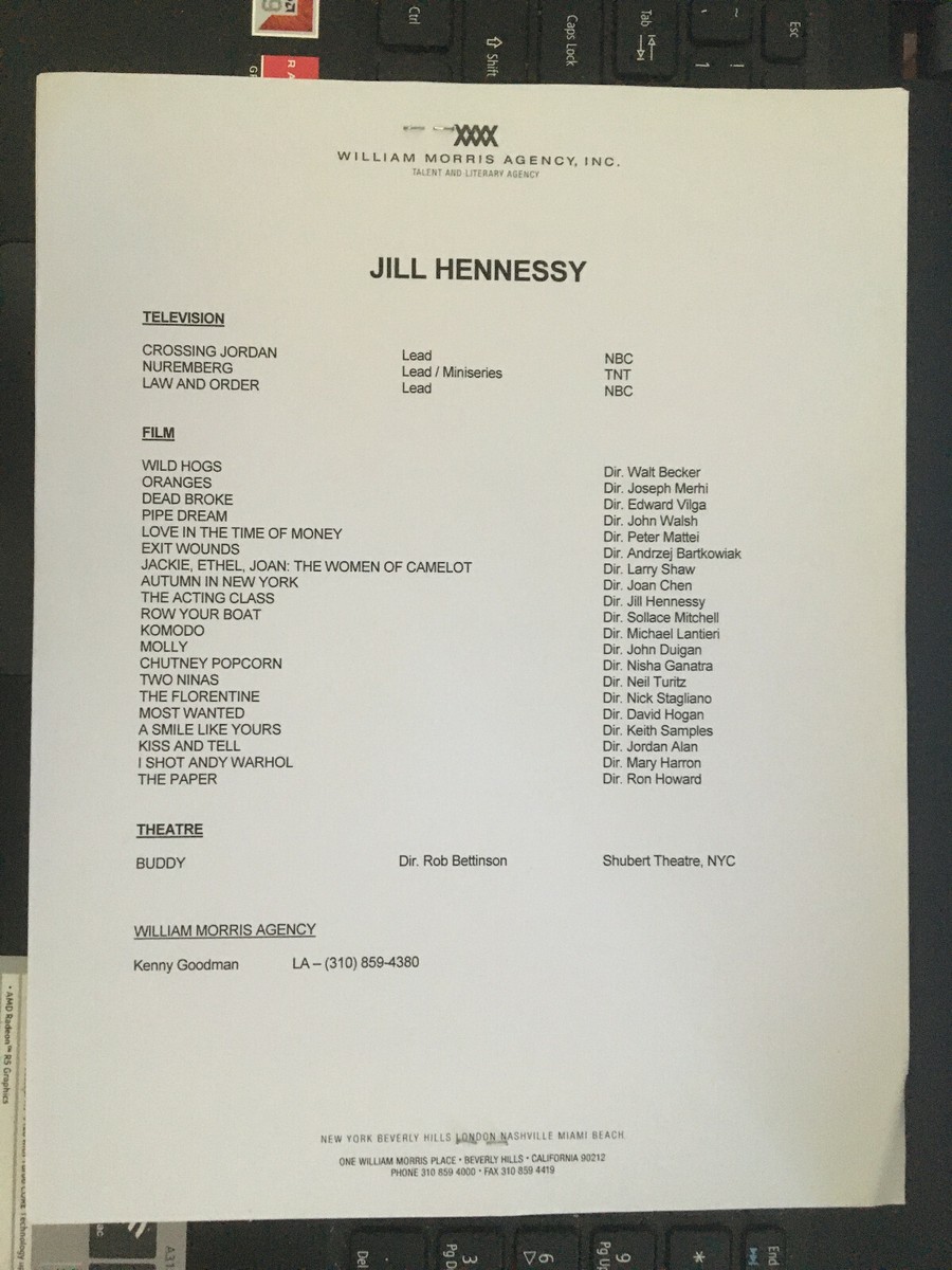 Jill Hennessy Theatre Credits