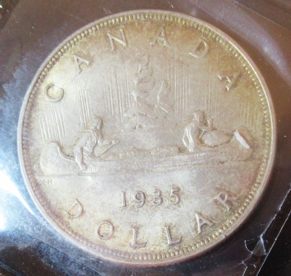 Canada: 1935 One Dollar 1$ Silver Coin - ICCS MS-65 Beautiful Original ...