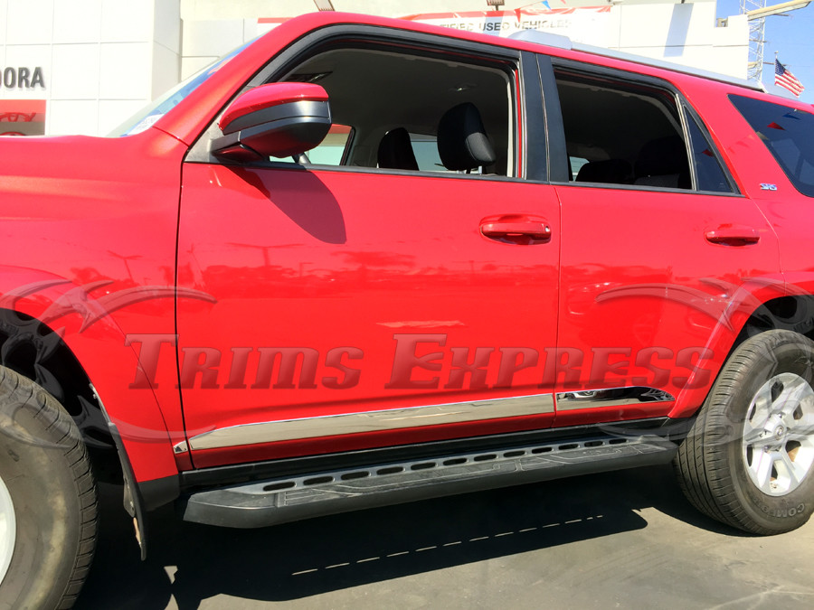 fit:2010-2024 Toyota 4Runner Flat Stainless Body Side Molding Trim 6Pc ...