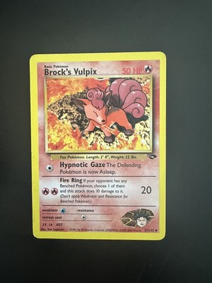 Gold W Stamp Brock's Vulpix 37/132 - WoTC Promo - Pokemon Card - Light ...