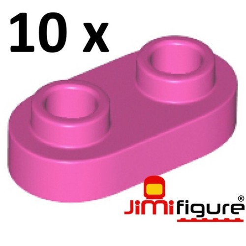 NEW 10 x LEGO 1x2 Round Plate with 2 Open Studs Dark Pink 35480 Bulk ...