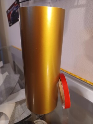 3M Gold Metallic Racing Stripes + 1/2" Red Pinstripe Vinyl Graphic ...