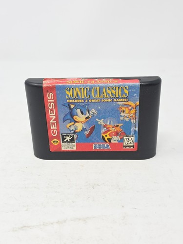 Sonic Classics Sega Genesis 3 In 1 Sonic Game Authentic Cartridge Only ...