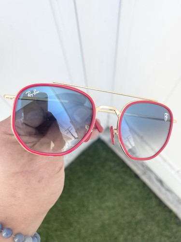 NWT Ray Ban Scuderia Ferrari RB3748M 3748 Gold Red Size 54/21 Case ...