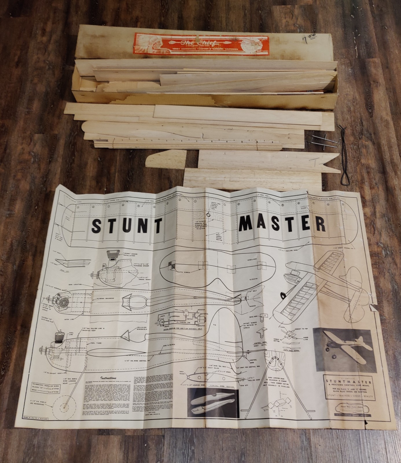 1950s HENRY ENGINEERING CO/VECO PRODUCTS "THE CHIEF" BALSA WOOD ...