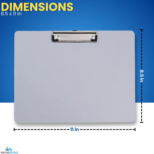 Landscape Clipboard, Horizontal Clipboard, 8 1/2" x 11" - Plastic ...