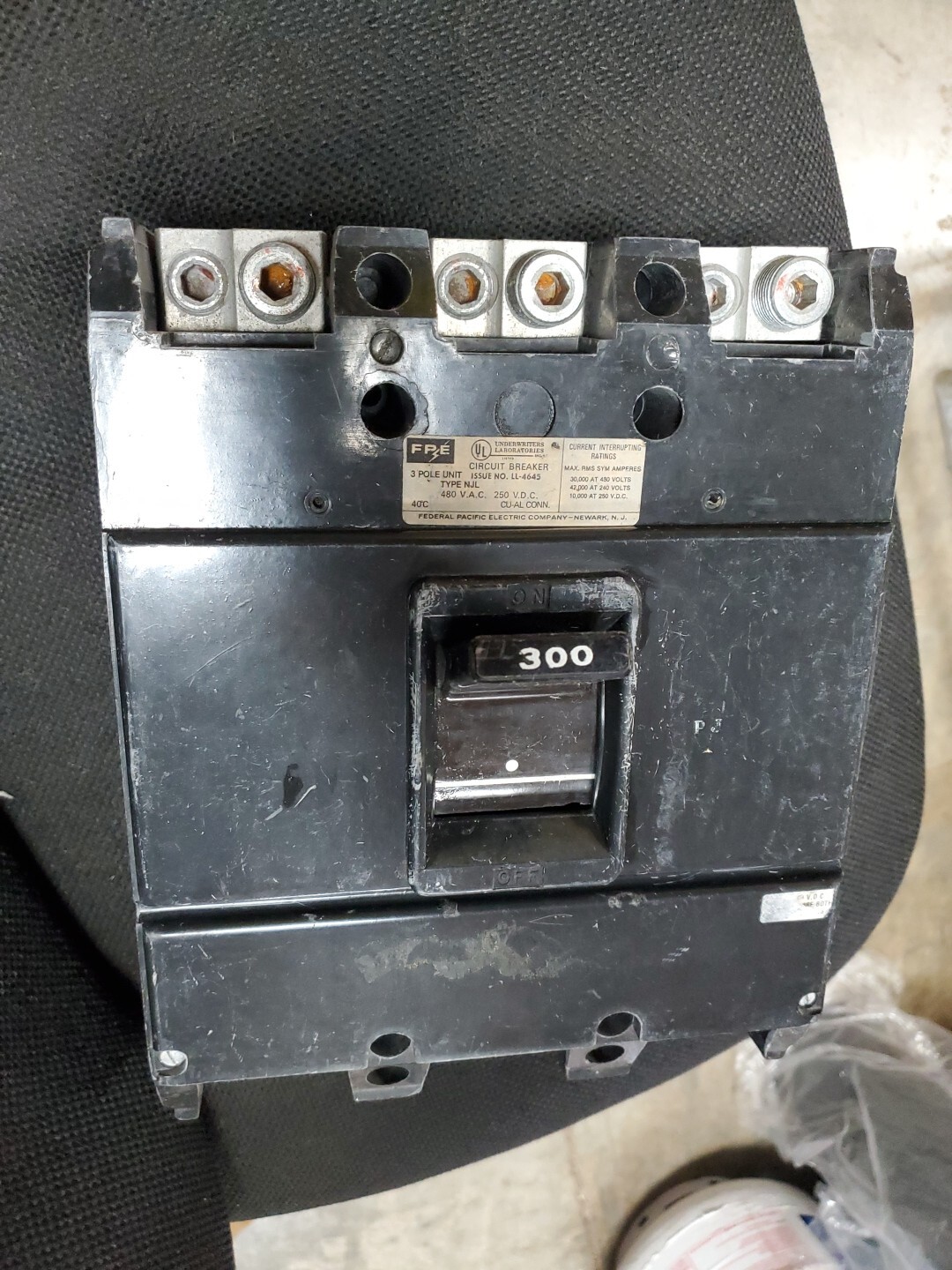 Federal Pacific FPE 300A Main Breaker Type NJL (Used) | eBay