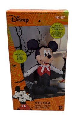 Disney Gemmy Halloween 22” Mickey Mouse Vampire Airblown Inflatable ...