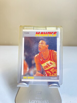 DOC RIVERS 1987 ATLANTA HAWKS 87-88 FLEER BASKETBALL NBA #92 / 132 MINT ...