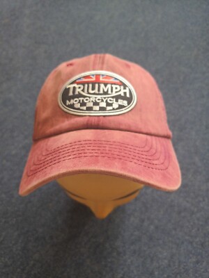 TRIUMPH BRITISH MOTORCYCLES Stone Washed Red /Pink Baseball Cap All ...