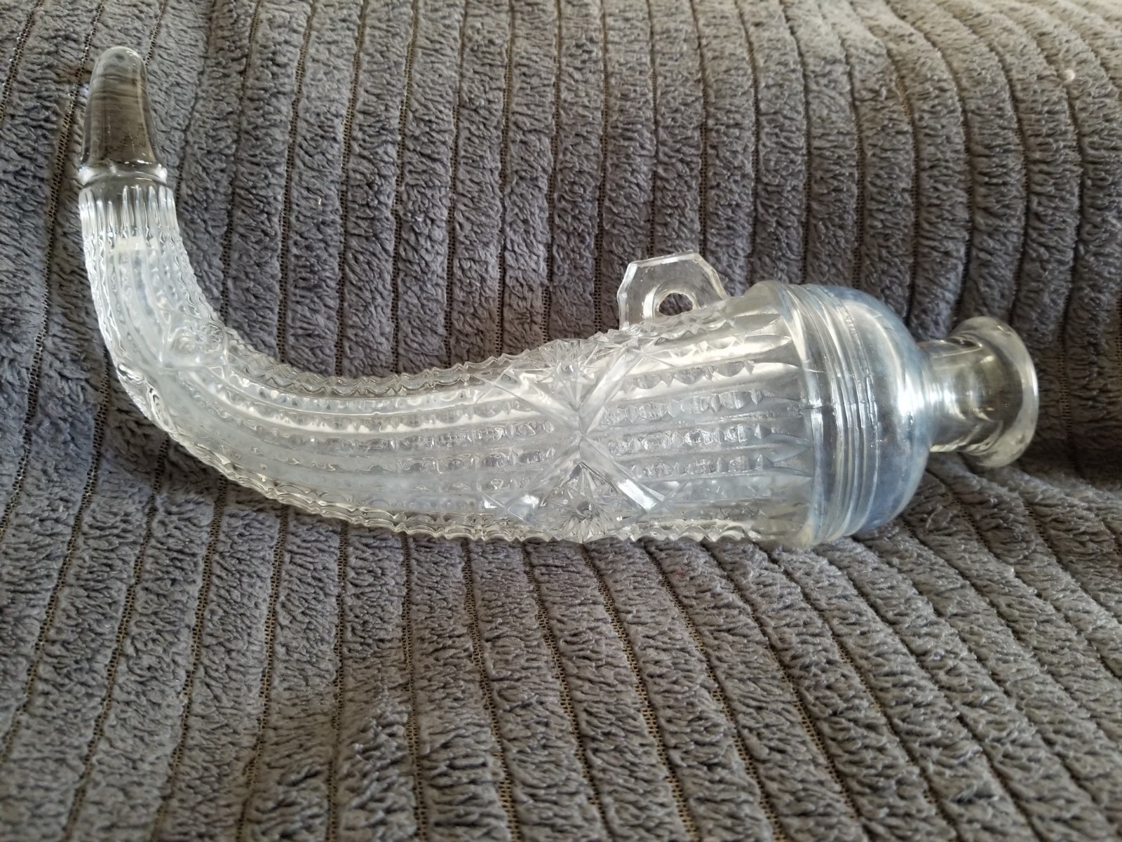 RARE ANTIQUE HORN OF PLENTY WHISKEY FLASK FOUST DISTILLERY GLEN ROCK PA ...