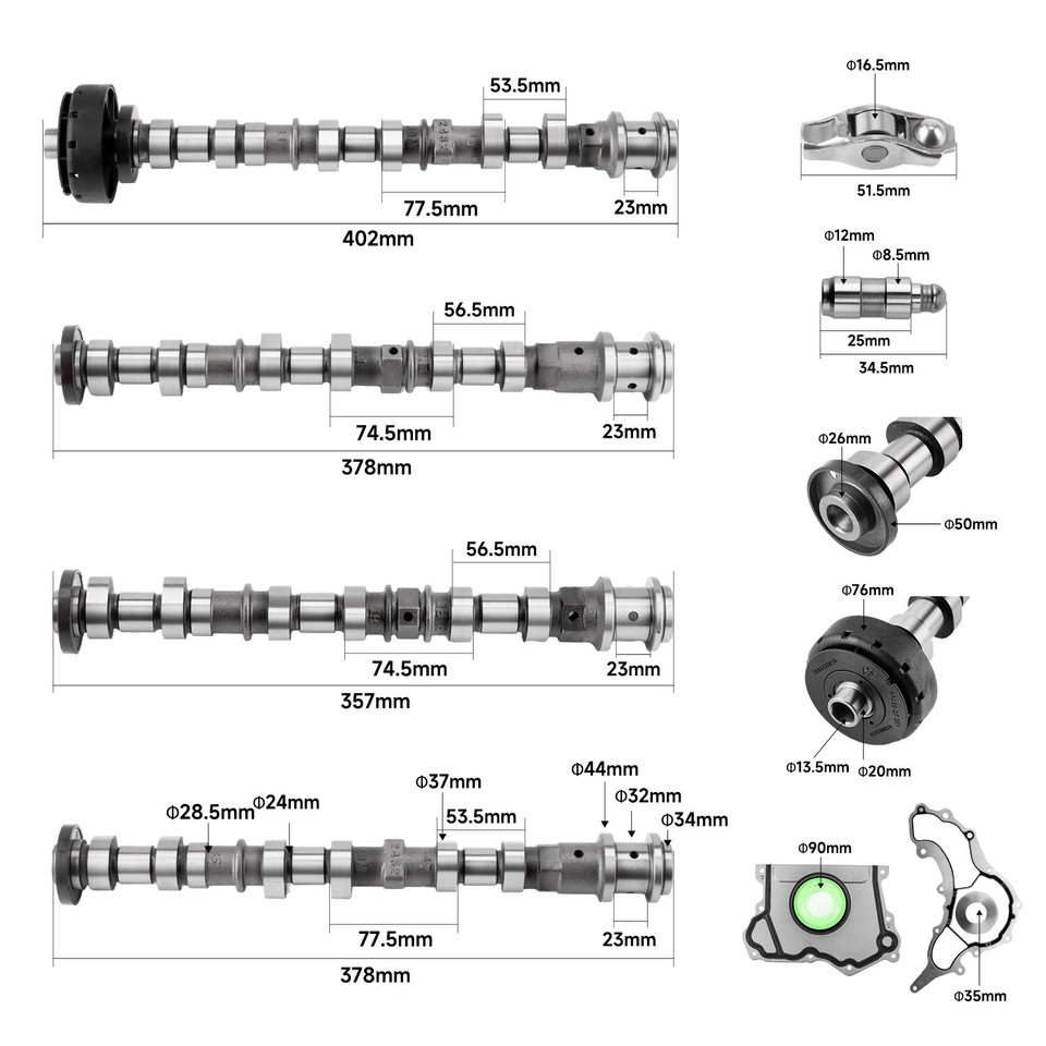 For Chrysler Dodge Jeep Ram 3.6L Pentastar Camshafts Rockers Lifters ...