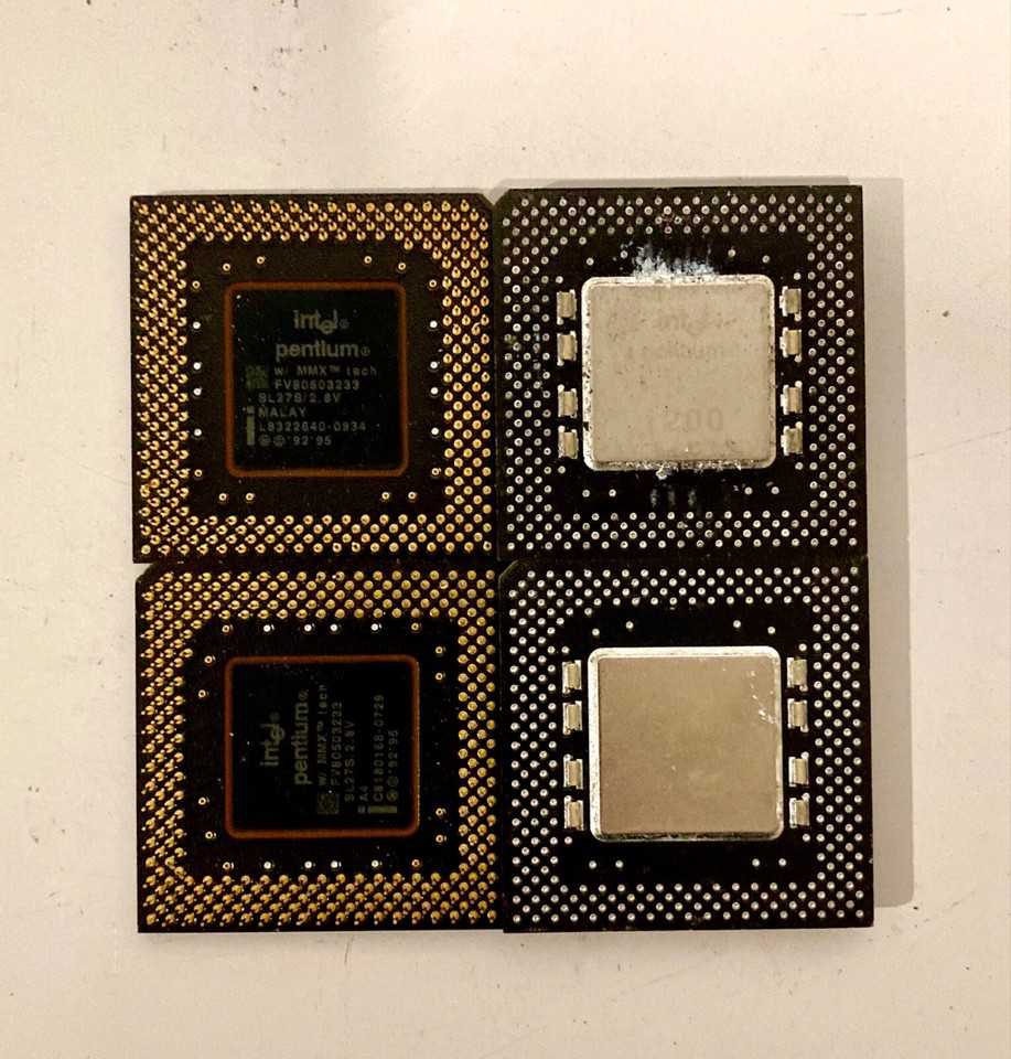 LOT 4 Intel Pentium OLD VINTAGE CERAMIC CPU FOR GOLD SCRAP RECOVERY | eBay