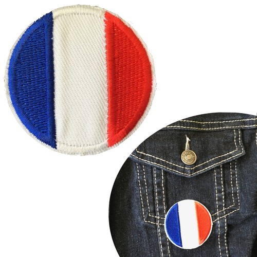 France Flag round iron on patch Tricolor French Frenchy flags iron-on patches | eBay Australia