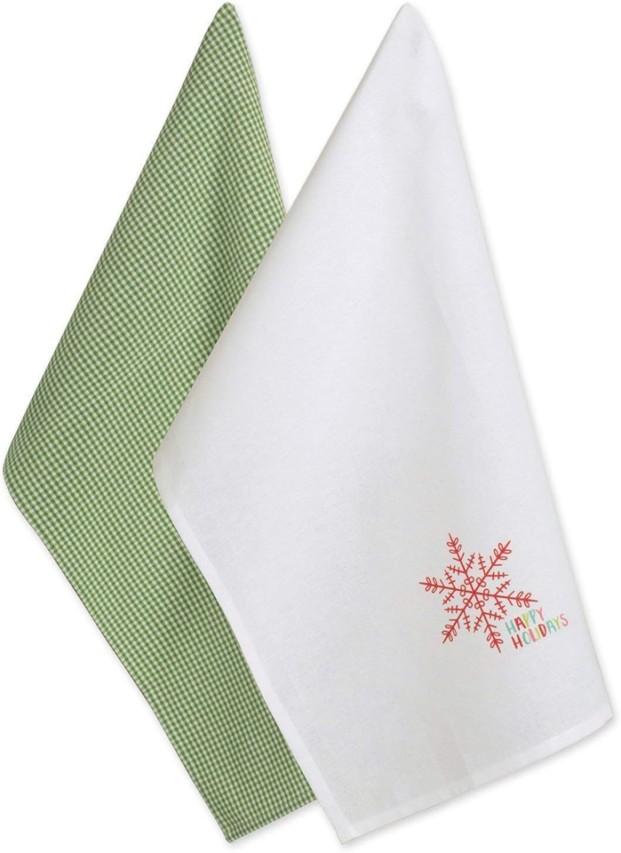 Christmas Tea Towels Decorative Kitchen Dish Towel Set, 18X28, Happy ...