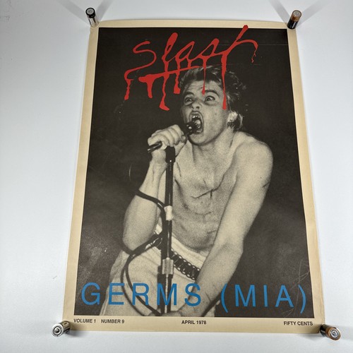 Slash Magazine Vol. 1 Number 9 April 1978 Germs (MIA) Original Poster ...