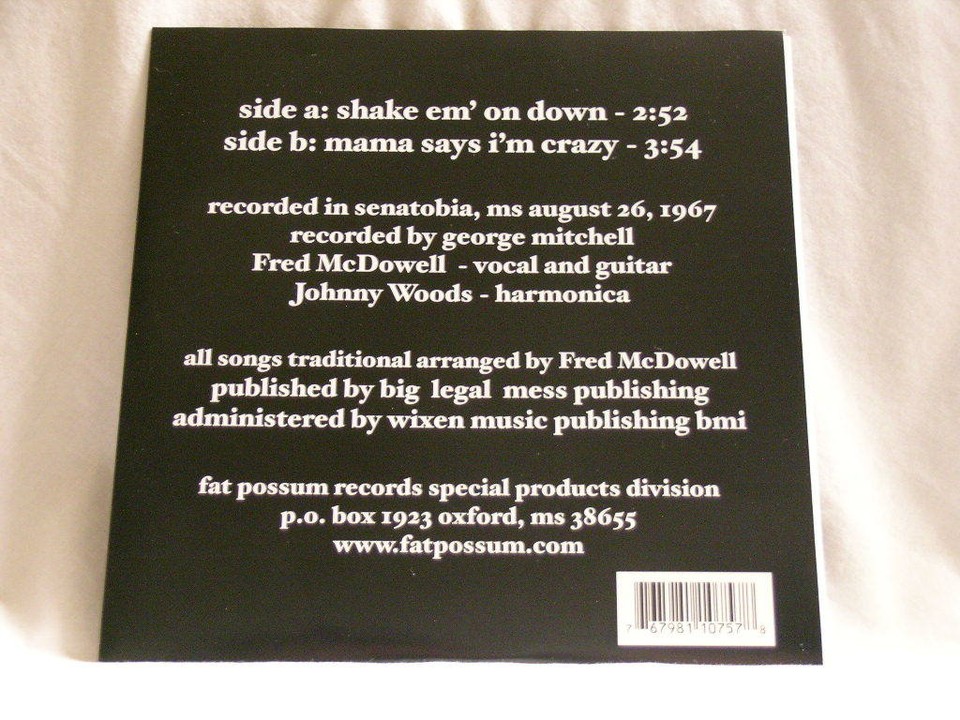 FRED McDOWELL George Mitchell Collection Vol. 29 7" 33 rpm VINYL single ...