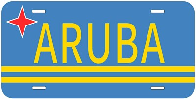 Aruba Flag with Country Name Novelty Car Tag License Plate | eBay