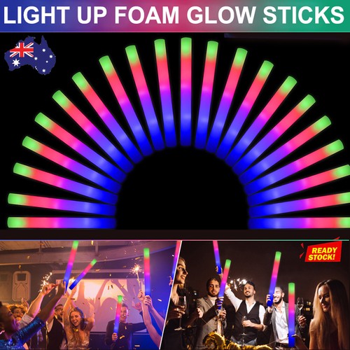 100 Led Foam Sticks Bulk Wedding Party Light-up Flashing Foam Glow ...