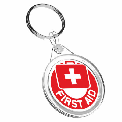 1 x First Aid Health & Safety - Keyring IR02 Mum Dad Kids Birthday Gift ...