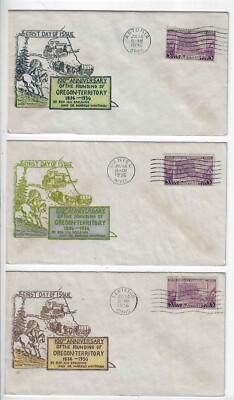 FDC's # 783-64 -- Oregon Territory -- Sidenius set | eBay