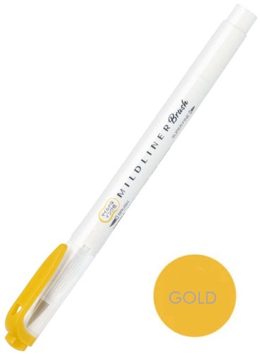 Zebra Mildliner Brush Pen - Gold | eBay