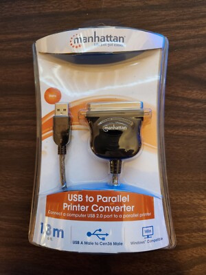 MANHATTAN USB TO PARALLEL PRINTER CONVERTER USB A MALE TO CENT36 MALE ...
