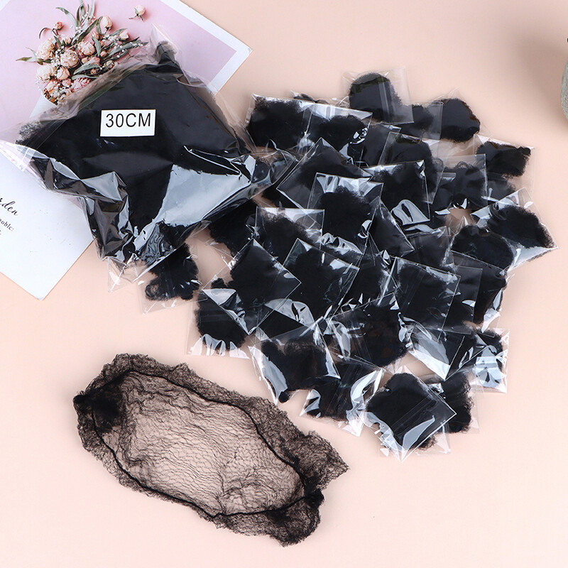 50Pcs Hair Net Black Elastic Bundle Hair Invisible Hairnet Mesh Bun ...