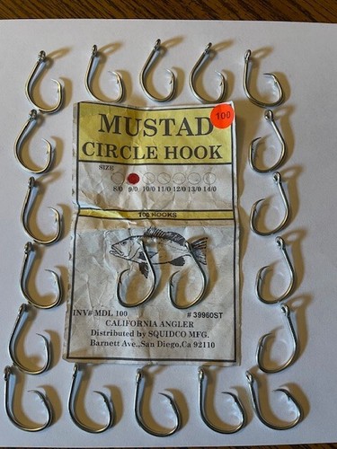 20 Mustad Striped Bass Circle Hooks 9/0 23534056145 | eBay