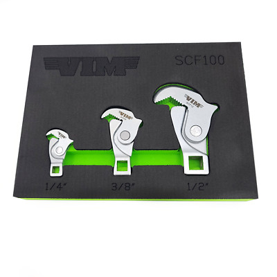 VIM SCF100 3 PC Spring Loaded Crowfoot Wrench Set | 1/4", 3/8", 1/2" | Size: 1/2in | UPC ...