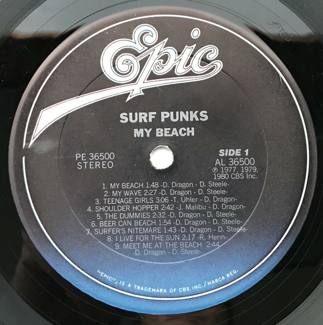 Surf Punks My Beach 1980 Vinyl LP Epic Records NJE 36500 1st Press See ...