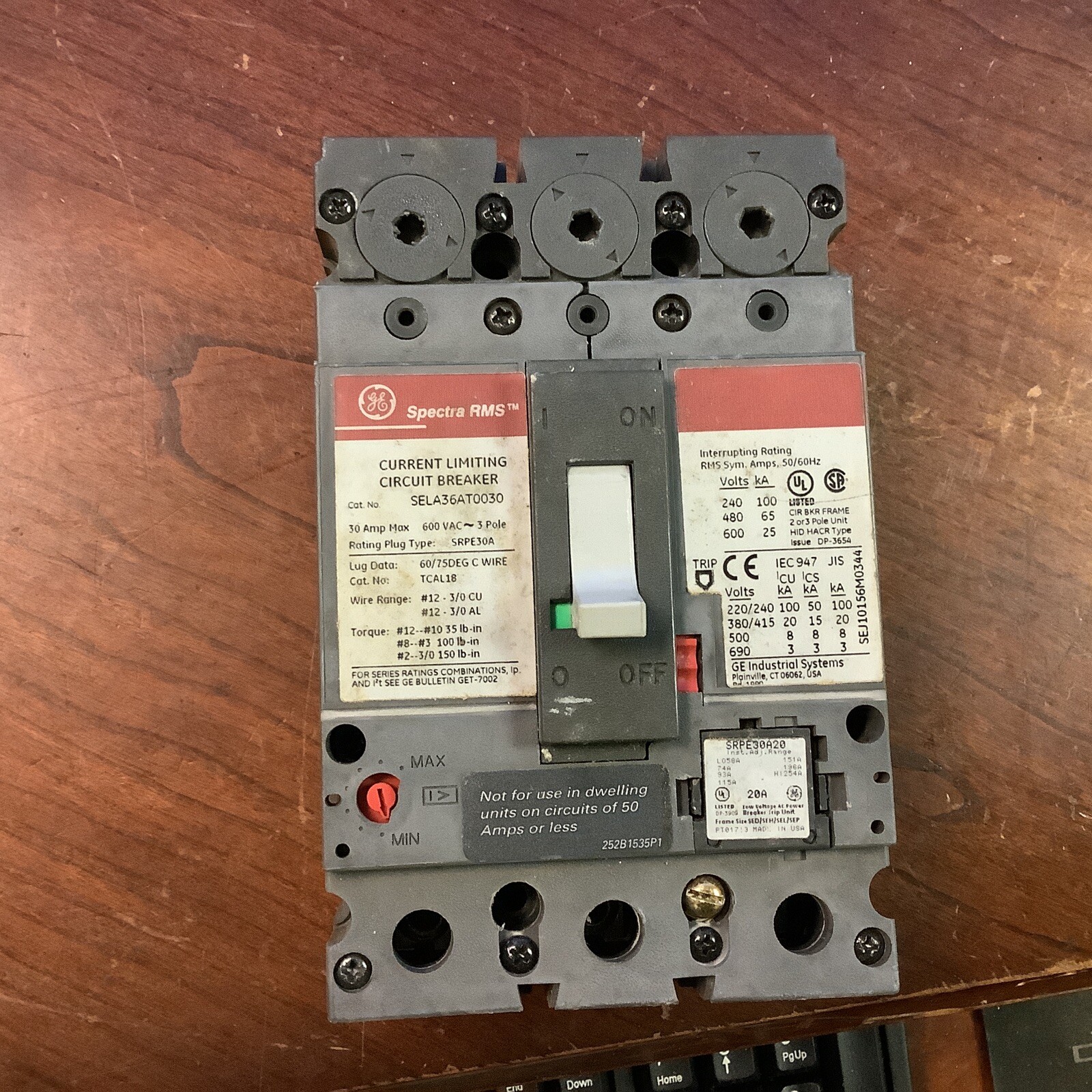GE SELA36AT0030 30-Amp Spectra RMS Current Limiting Circuit Breaker | eBay