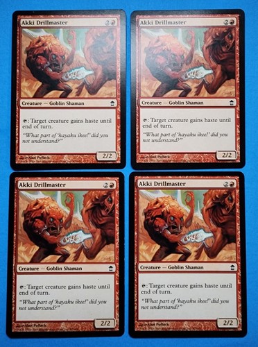 4x Akki Drillmaster Saviors of Kamigawa Mtg Magic Card Creature Goblin ...