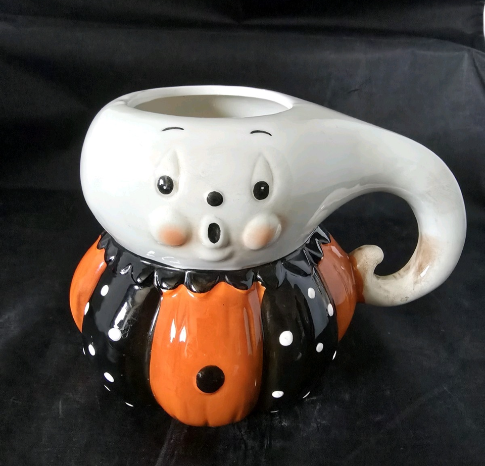 EUC MINT Johanna Parker Halloween mugs Ghost Vampire Black Spider Mummy ...