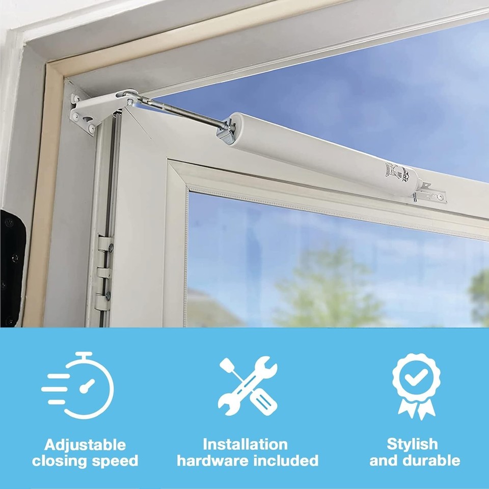 Heavy-Duty Pneumatic Storm Door Closer – Durable, Adjustable, Quiet ...