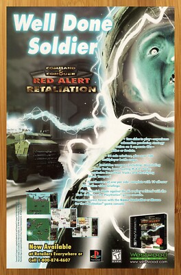 1998 Command & (and) Conquer Red Alert: Retaliation PS1 Print Ad/Poster ...
