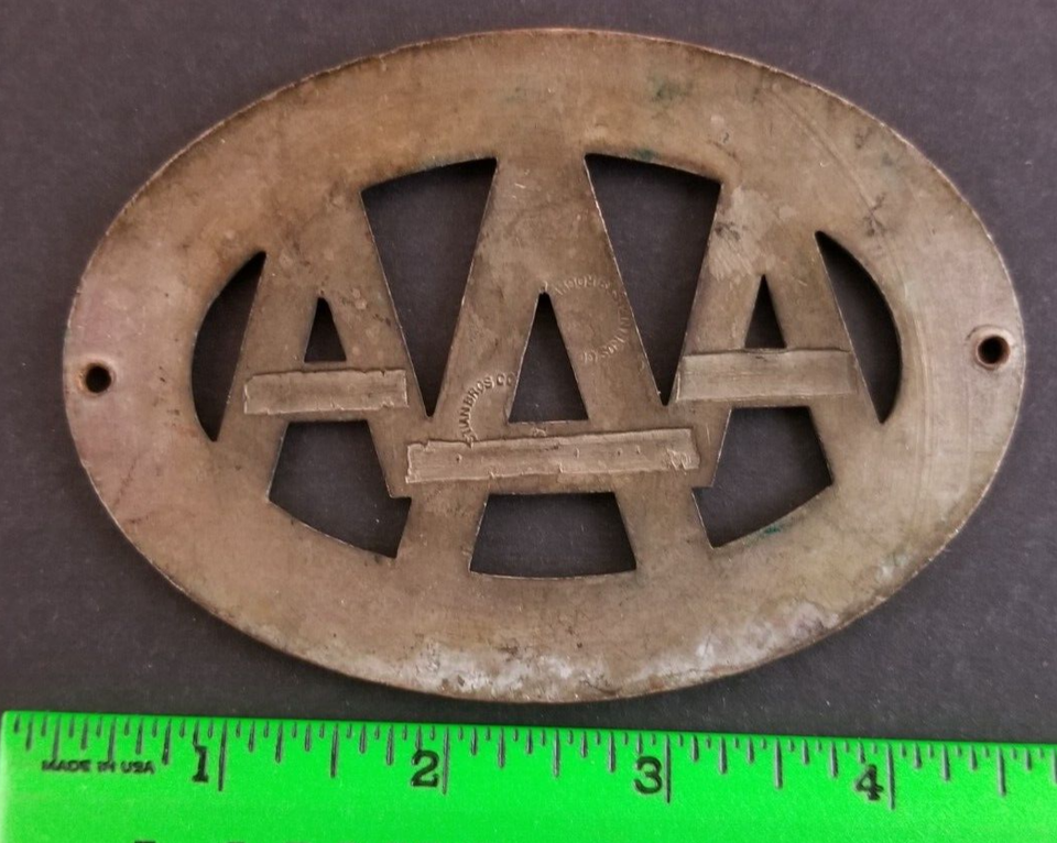 Vintage 1940's AAA Triple A Reading Pa. Porcelain Auto Club Car Badge ...